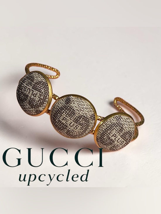 Gucci | Jewelry | Gucci Plus Upcycled Material Gold Tone Bracelet Rare ...